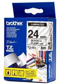 Brother TZe-151 Black on Clear Laminated Tape 24mm | Shop Today. Get it ...