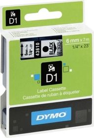 Dymo D1 Standard 6mm x 7m Black on Clear Label Cassette | Shop Today ...