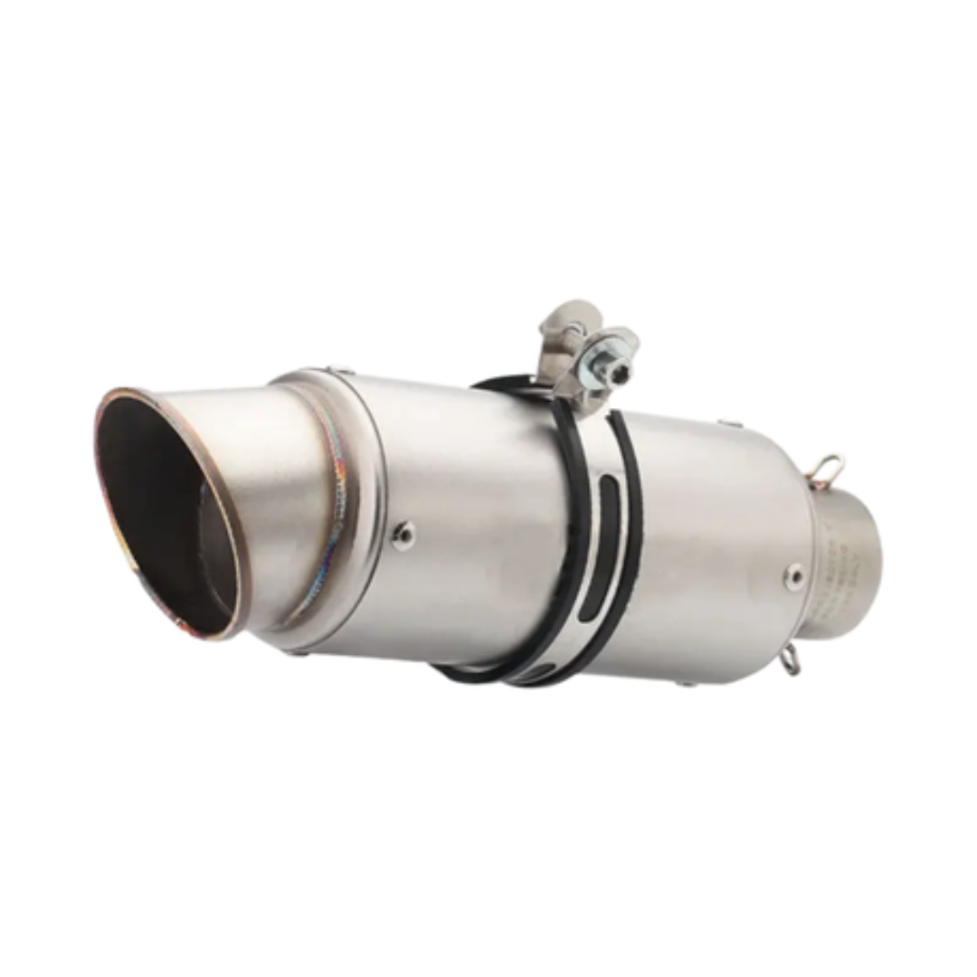 Silver Custom Motorcycle Short Exhaust - 60mm | Buy Online in South ...