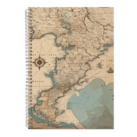 State A4 Notebook Spiral and Lined Maps Graphic Notepad Design Present ...