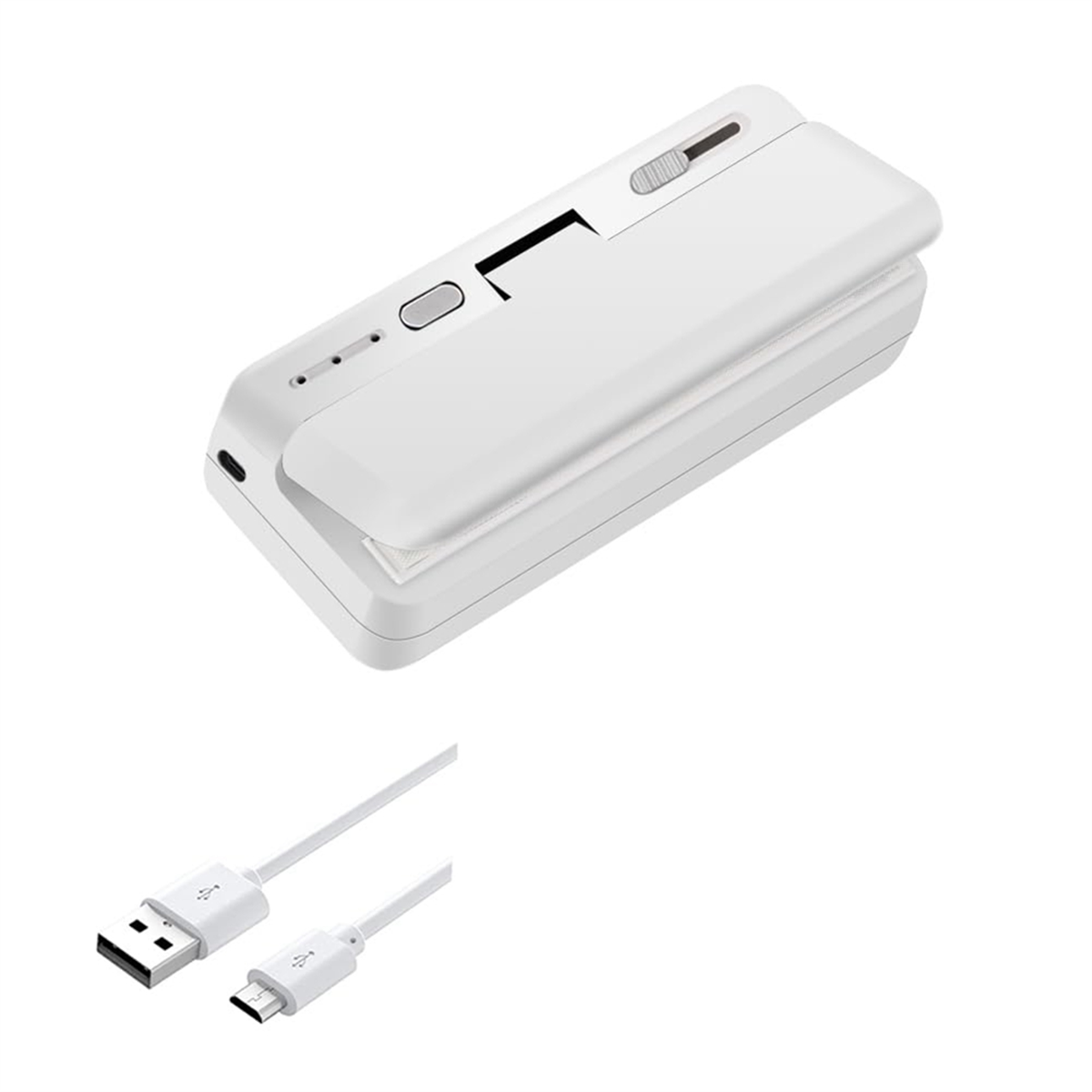 Mini Bag Sealer, USB Charger Potato Chip Bag Heat Sealer Capper White ...