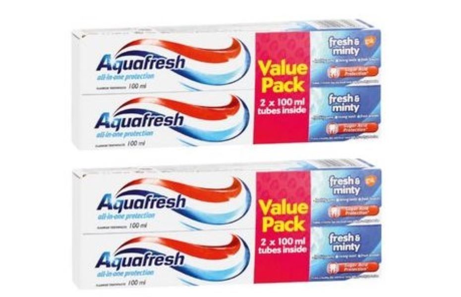 Aquafresh Fluoride Toothpaste Fresh & Minty - 100ml (Pack of 4) | Shop ...