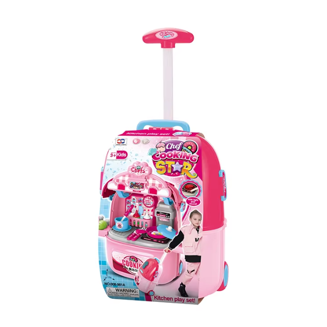 New Little Toy Luggage Girl Kitchen Toys Pretend Play Kitchen Suitcase ...