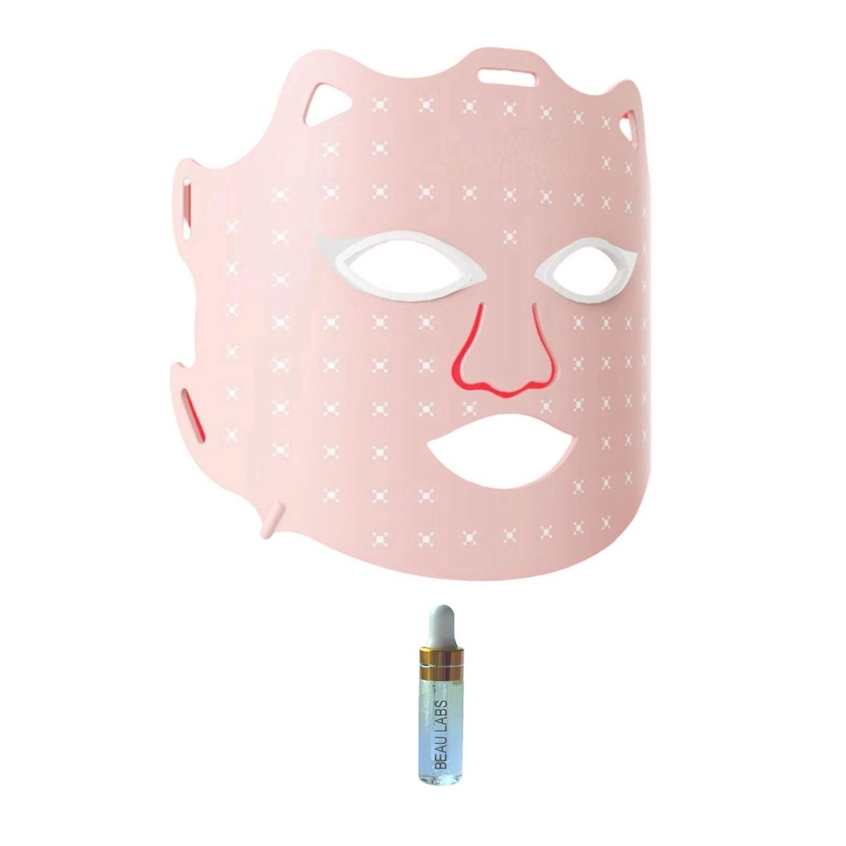 Pink Multi-Spectrum 7-in-1 Professional LED Face Mask + Beau Labs Serum ...