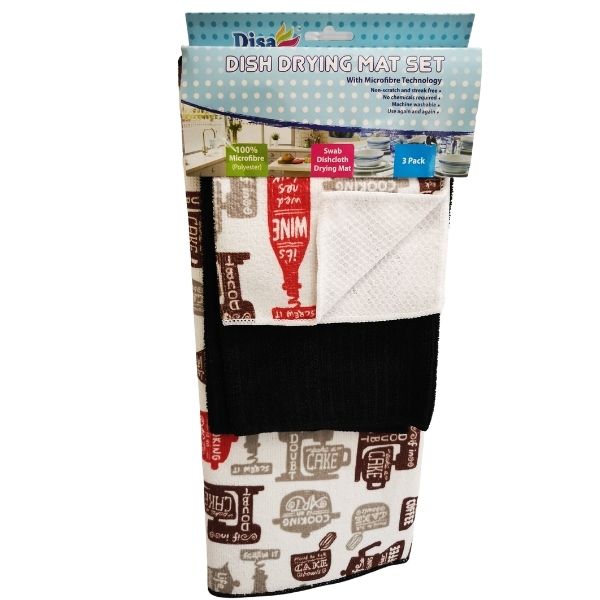 Disa - Dish Drying Mat Set - (Swab, Dishcloth & Drying Mat) | Shop ...