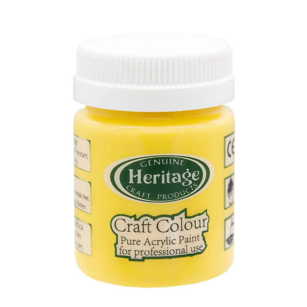 Heritage Pure Acrylic Paint - Craft Colour Range - 50ml - Star Yellow ...