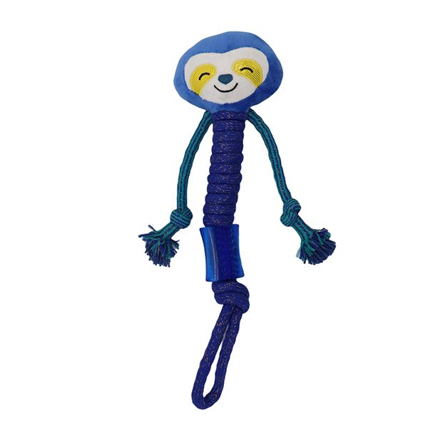 Teeth Cleaning Interactive Toy - Plush Sloth Rope Dog Chewing Toy ...