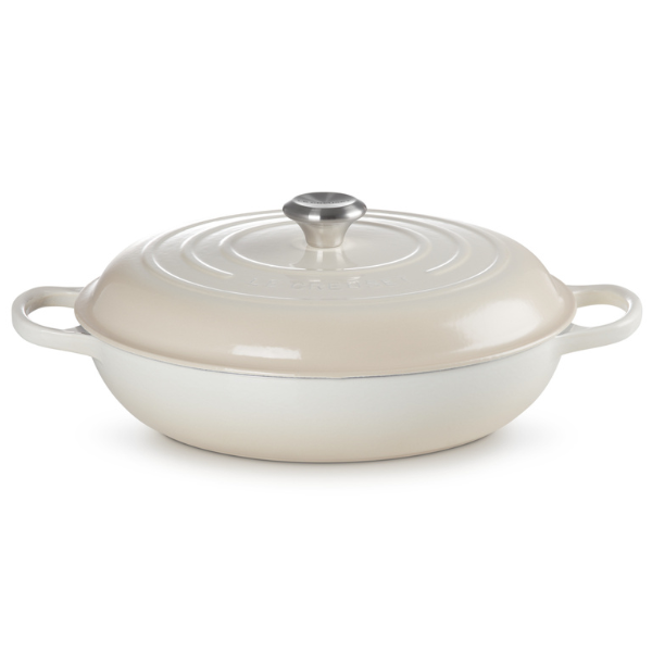 Le Creuset Signature Shallow Cast Iron Casserole - 32cm - Meringue ...