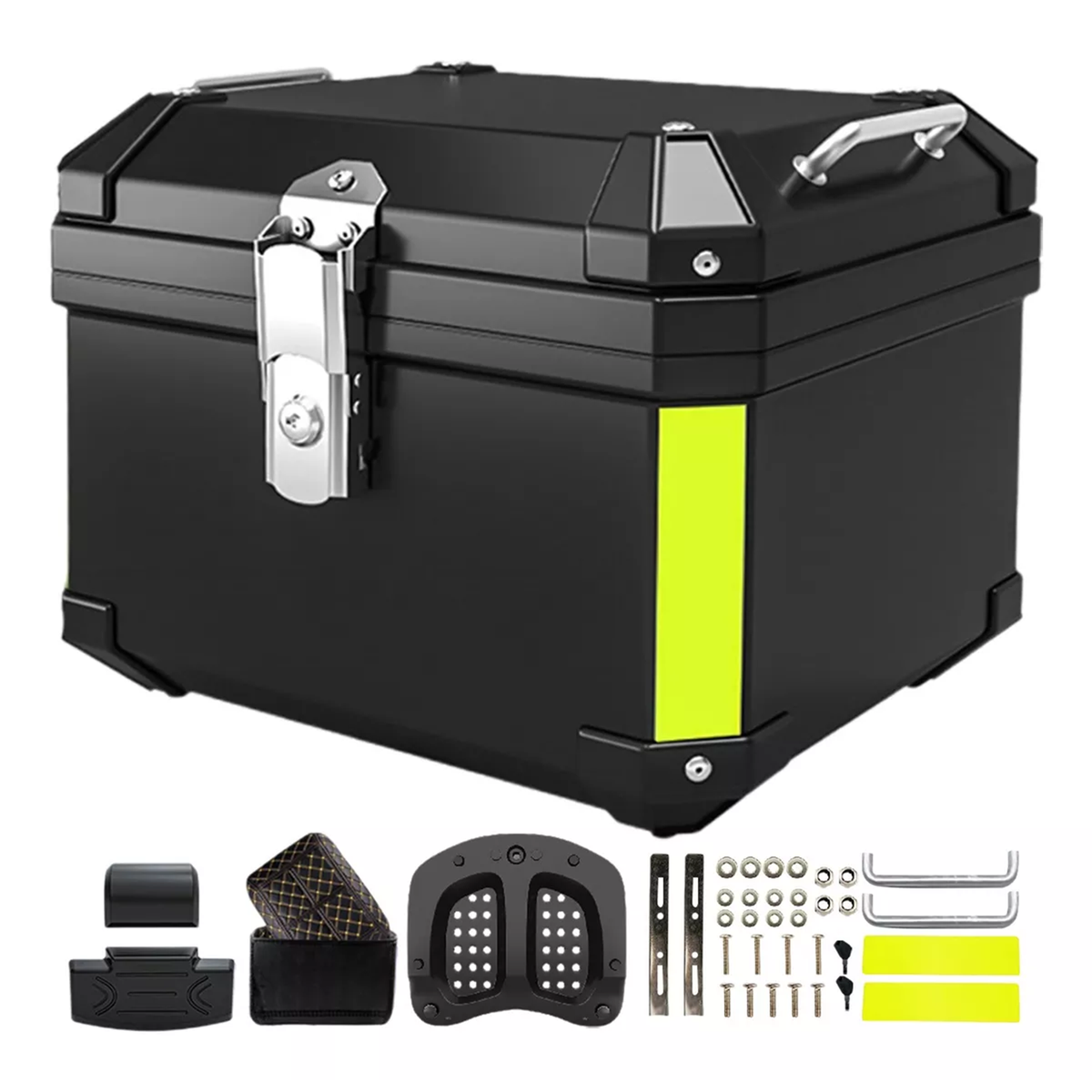 57L Motorcycle Aluminum Alloy Top Box luggage Storage Organize Tail ...