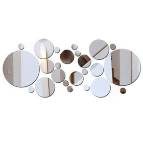 24-Pieces Of Decorative Acrylic Round Wall Mirror Sticker Set | Shop ...