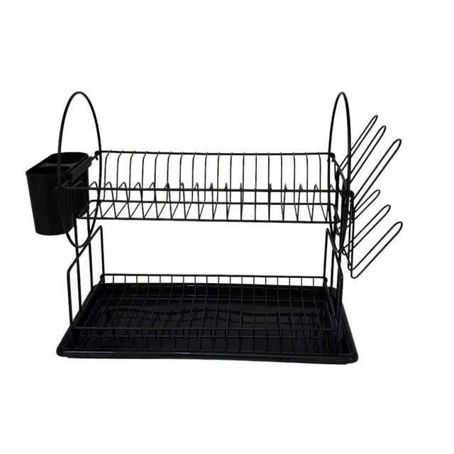 Black Dish Rack with Glass and Cutlery Holder | Shop Today. Get it ...