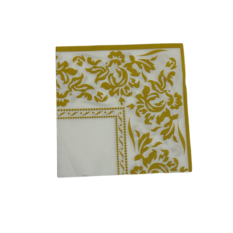 Pack of 100 White and Gold Paper Serviettes | Shop Today. Get it ...