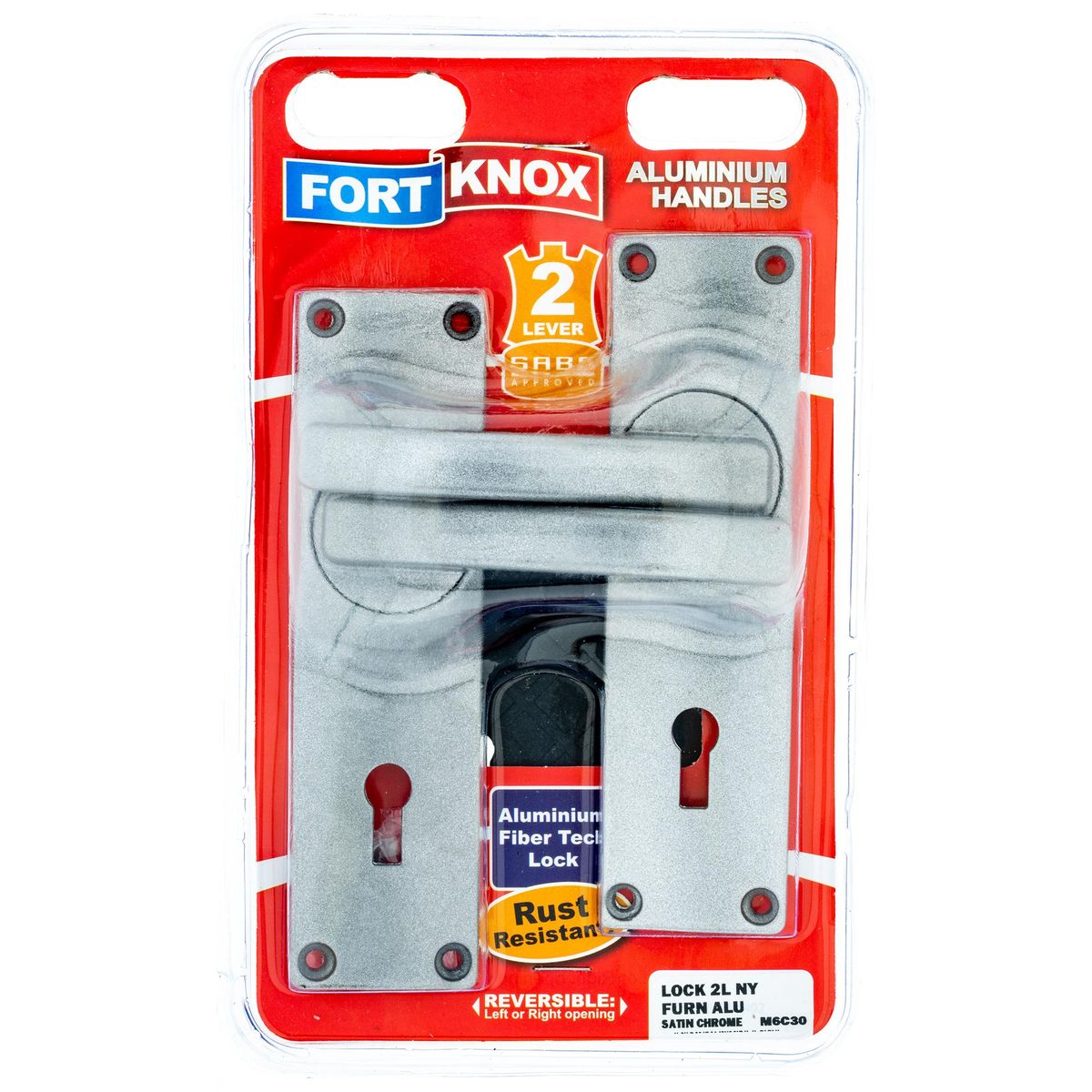 FORT KNOX 2-Lever Lockset FibertechLock Alu. SatinChrome Handles Q:1 ...