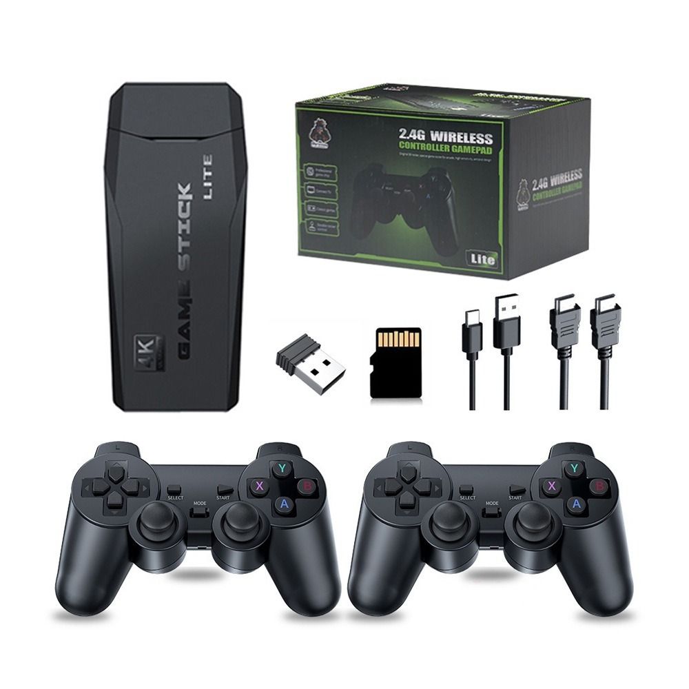 64G HDMI TV Plug and Play PSP Arcade Game Stick, Wireless Controllers ...