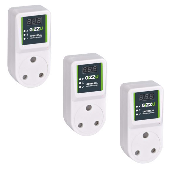 Gizzu - Universal - Voltage - Protector -Plug - Pack of 3 | Shop Today ...