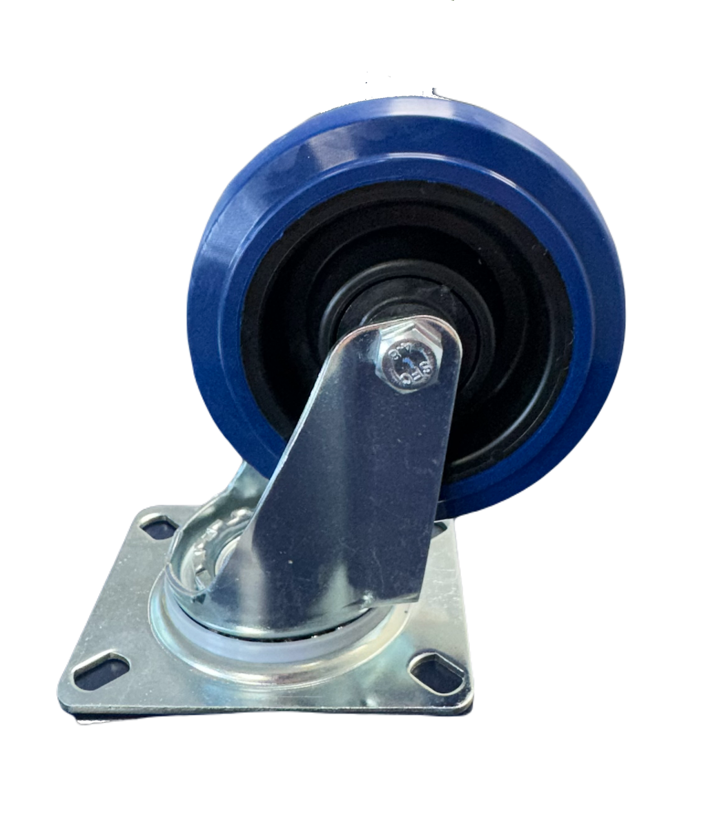 100mm Blue Elastic Swivel Castor - Medium Duty - 4 Pack | Shop Today ...