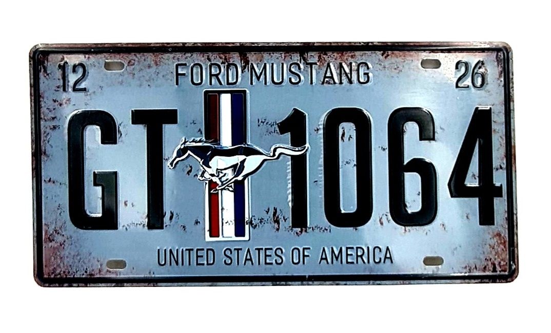 Aankopen - Ford Mustang GT1064 - Retro Vintage Metal Wall Plate | Shop ...