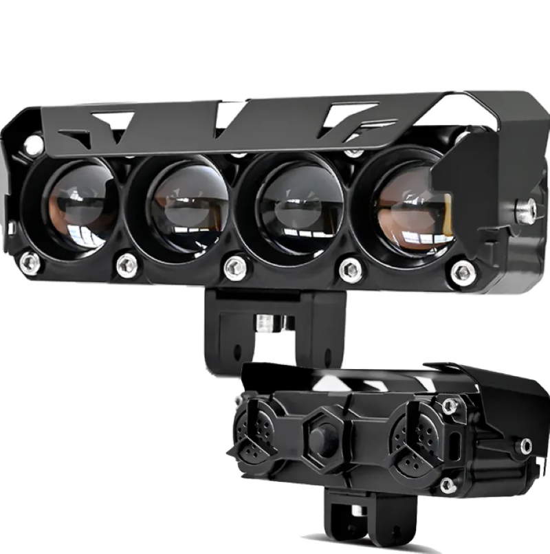 Motorcycle 40W LED Spotlights High And Low Beams Two-Color Lens 2Pcs ...