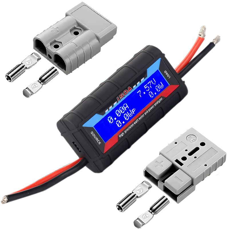 Watt Meter 150A DC & 2Pcs Power Connectors Anderson Plug Analyzer ...