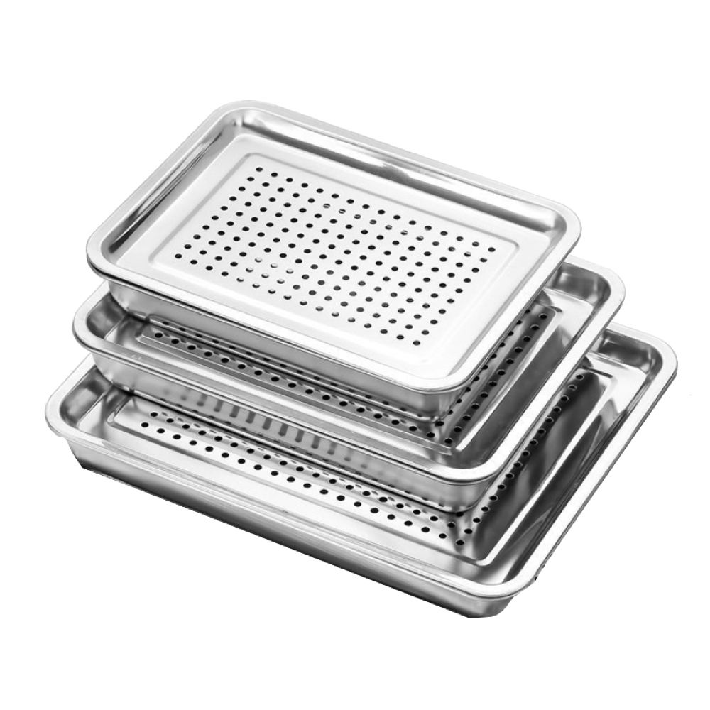 Kitchen Multifunctional Roasting Pan With Oil Drip Filter Tray Set Of 3 ...