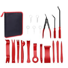 19 Piece Panel Fastener Clips Trim Removal Tool Set With Storage Bag ...