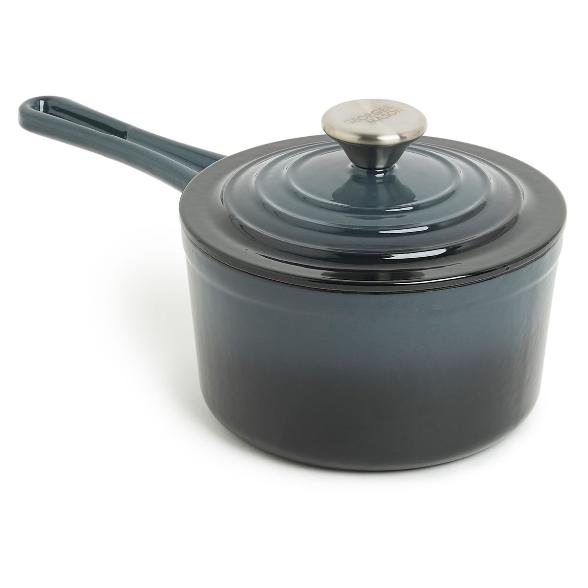 George & Mason - 17cm Cast Iron Saucepan - Charcoal Ombre | Shop Today ...