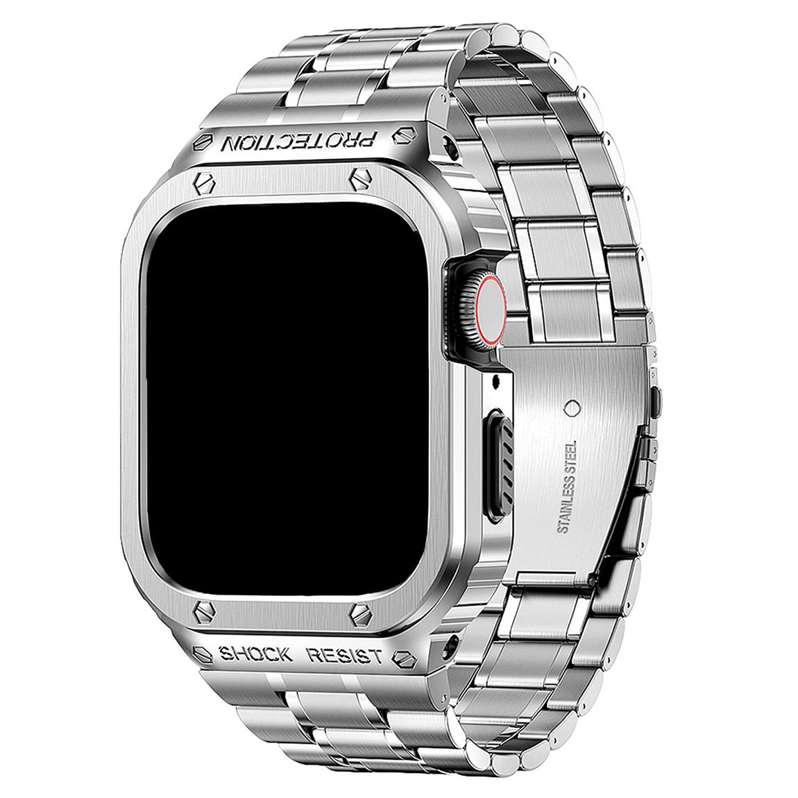 LOBO Stainless Steel Strap with Integrated Case for Apple Watch 45/44mm ...