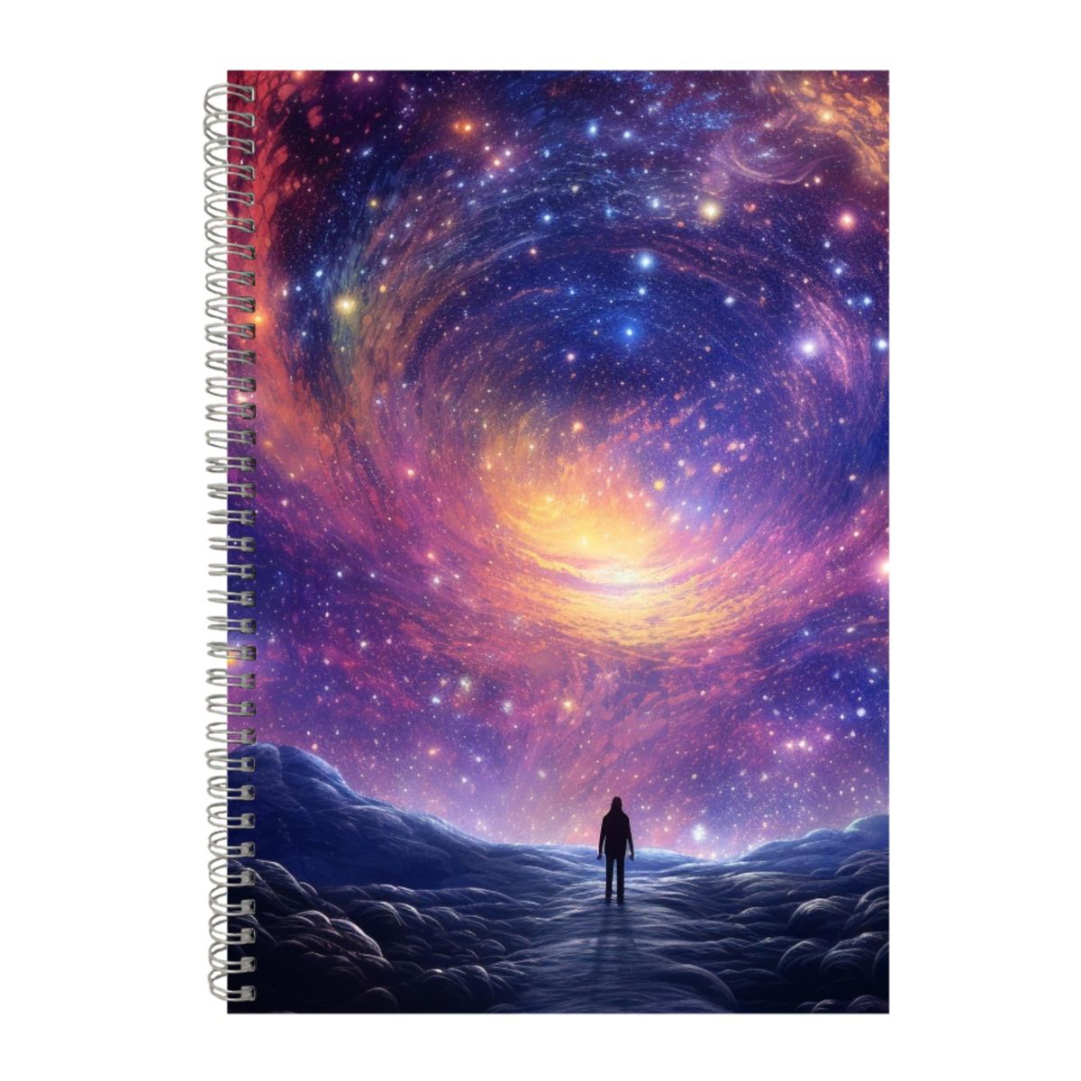 Person A4 Notebook Pad for Work Mystical Galaxy Scenes Graphic Present ...