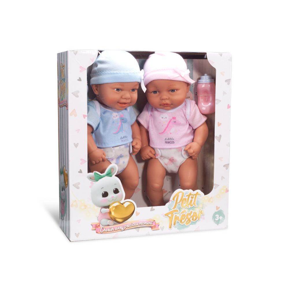 Takmay Dolls - Baby Dolls Twin Set with 2 Milk Bottles - Hard Body ...