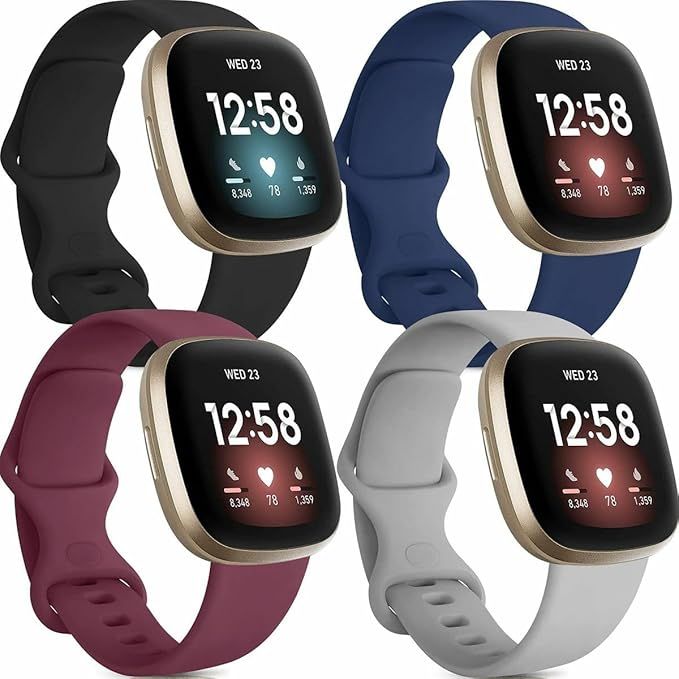 Soft Silicone Waterproof Replacement Strap for Fitbit Versa 4/3 Sense 2 ...