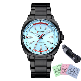 Curren - Men Stainless Steel Leisure Watch - Black Blue | Shop Today ...