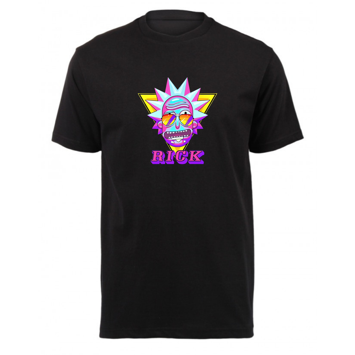 Unisex Black Cotton Short Sleeve Crew Neck T-shirt - Rick and Morty 1 ...