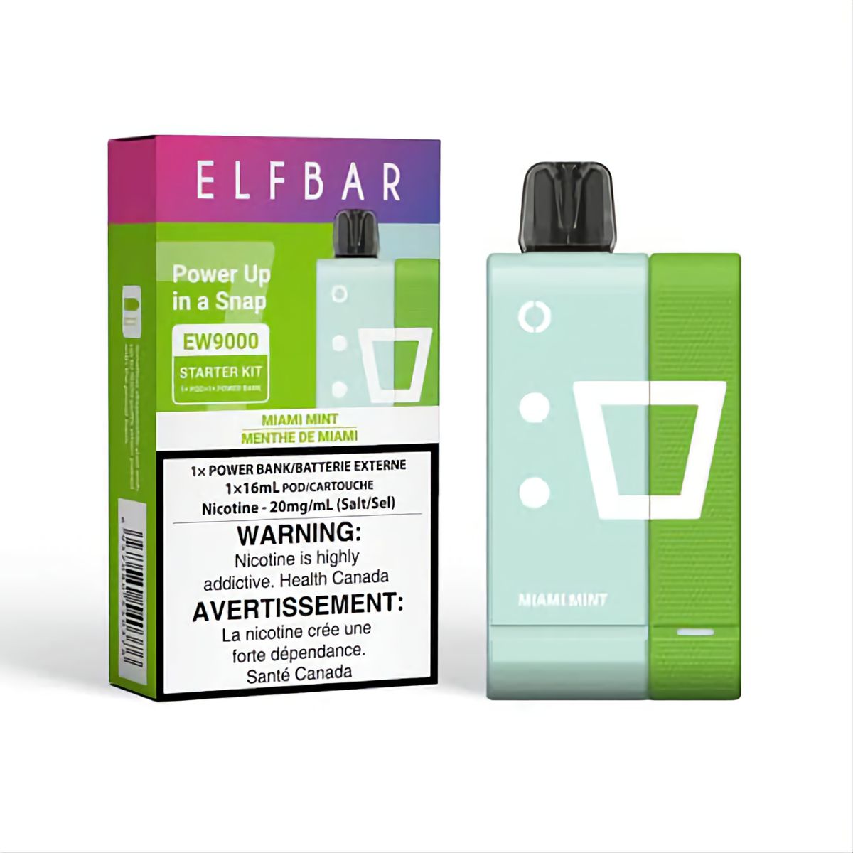 Elfbar EW9000 puffs pods and device system kit Miami mint flavor | Shop ...