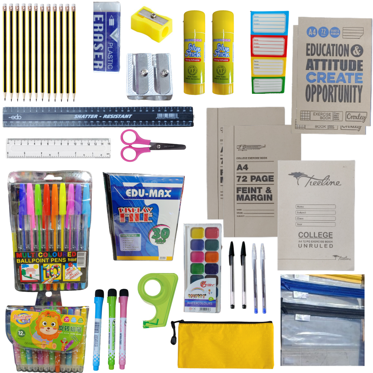 Stationery - Pencils, Scissors, Books, Rulers, Stationery Combo Grade 1 ...