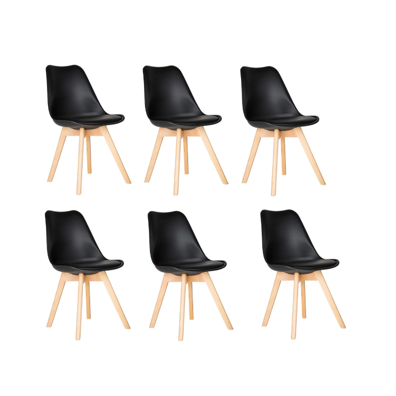 A Pack of 6 Cushioned Dining Wooden Legs Chairs | Shop Today. Get it ...
