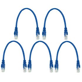 Linkbasic: 5 PACK: 22cm Cat5e Flylead Ethernet Network Patch Cable ...