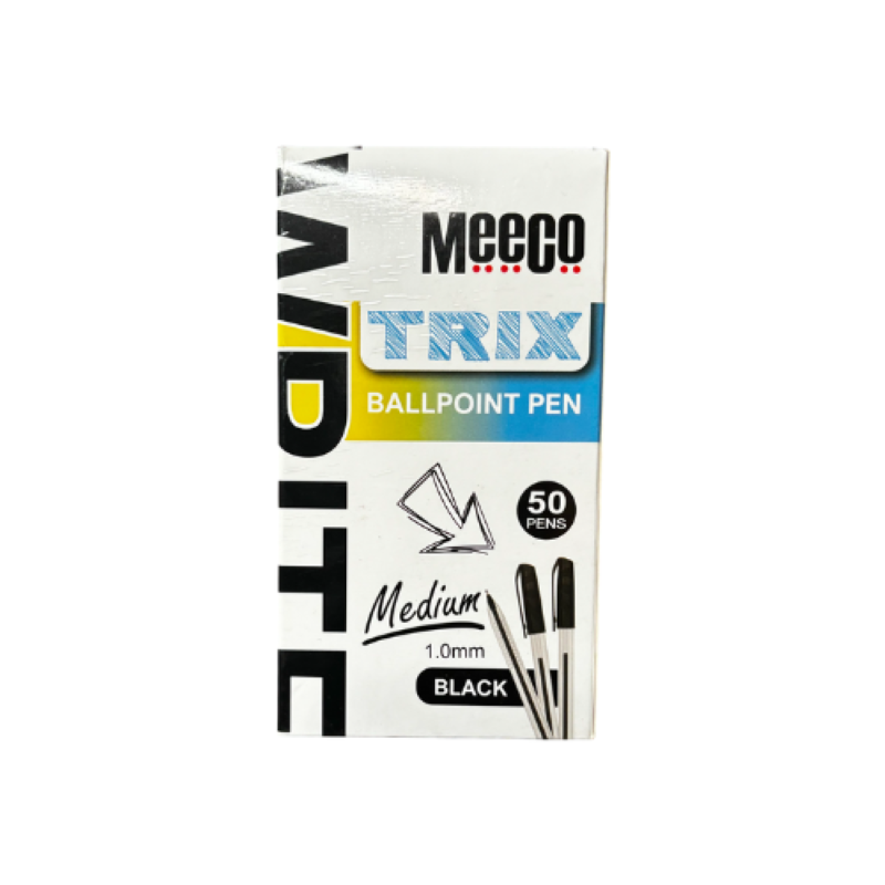 Meeco Trix Ballpoint Pen 1.0mm Black Box of 50 | Shop Today. Get it ...