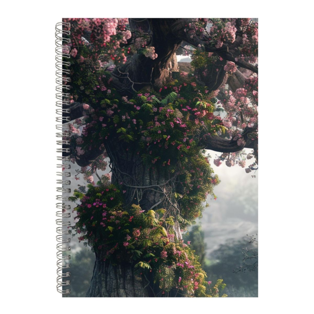 Tree A4 Notebook Spiral Lined Enchanted Spring Graphic Notepad Present ...