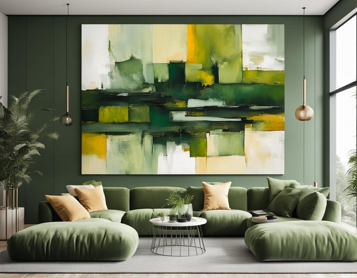 Different: Canvas Wall art: Green abstarct | Shop Today. Get it ...