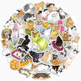 50 Piece Cat Meme High Quality Vinyl Sticker Pack - Funny Cute Kawaii ...