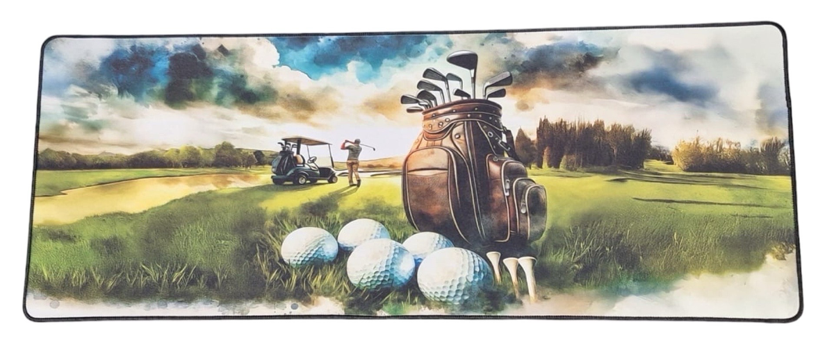 Versatile Desk/Kitchen/Bar Mat - Golf Bag with Golf Balls & Pegs | Shop ...