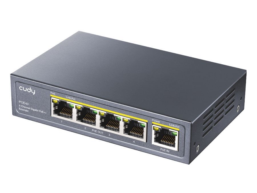 Cudy: 4 Port Gigabit PoE 1 PoE+ Input 60W Switch / Extender | POE40 ...