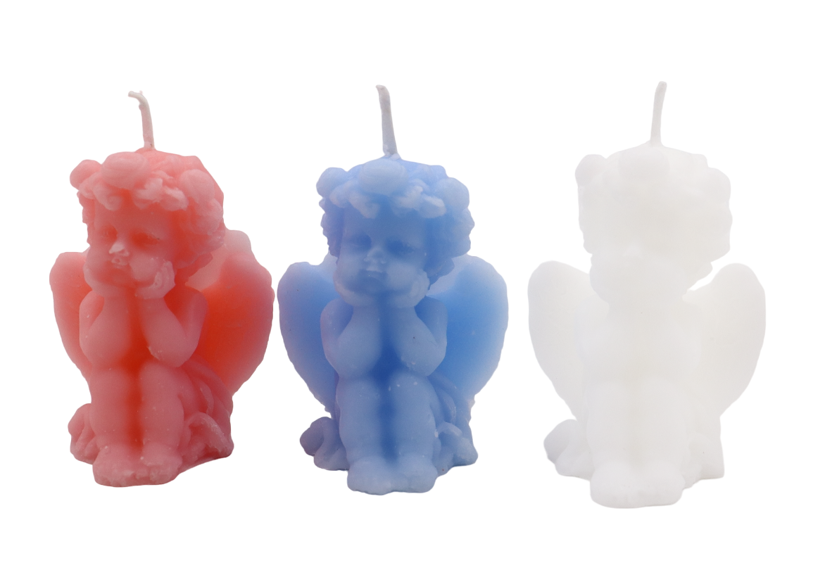 Set Of 3 - Cute 3D Angel Shape Scented Cherub Wax Candles | Shop Today ...