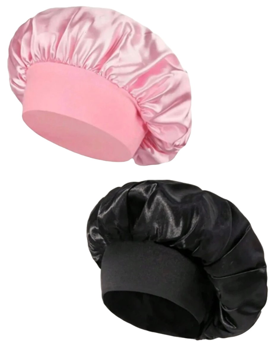 2 Piece Soft Silk Bonnets- Pink and Black | Shop Today. Get it Tomorrow ...