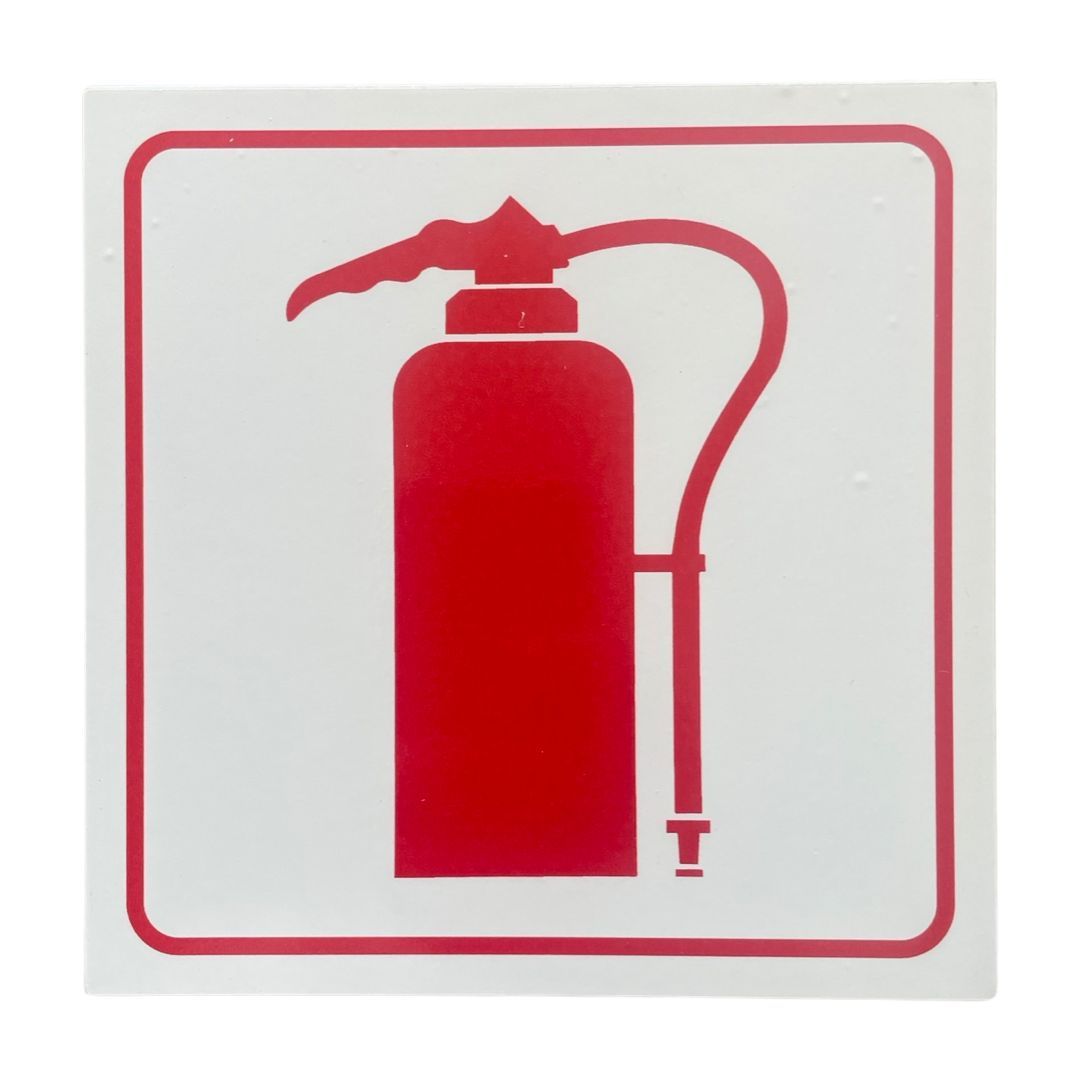 Red Fire Extinguisher Sign 15cm X 15 cm by John Frank Apparel | Shop ...