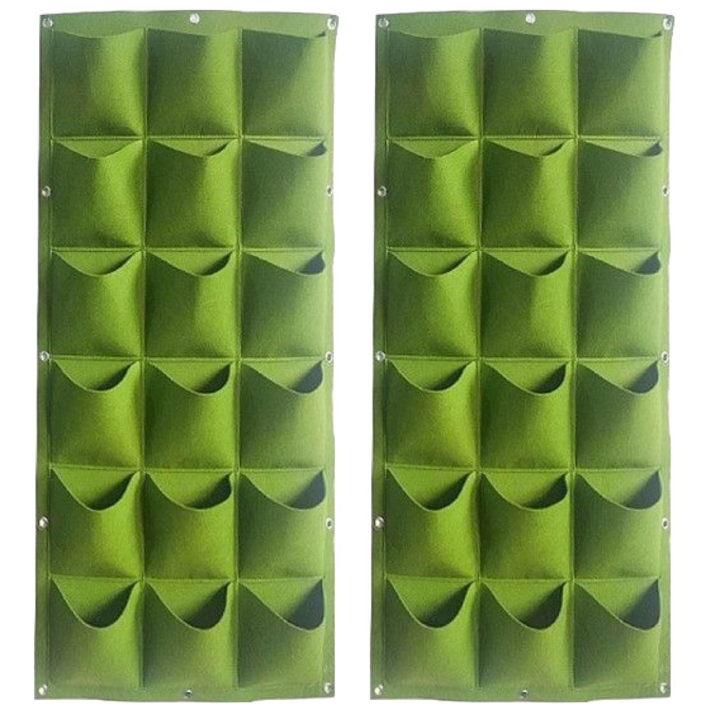 Garden Wall Mounted Hanging Vertical Planters Set of 2 (18 Pockets ...