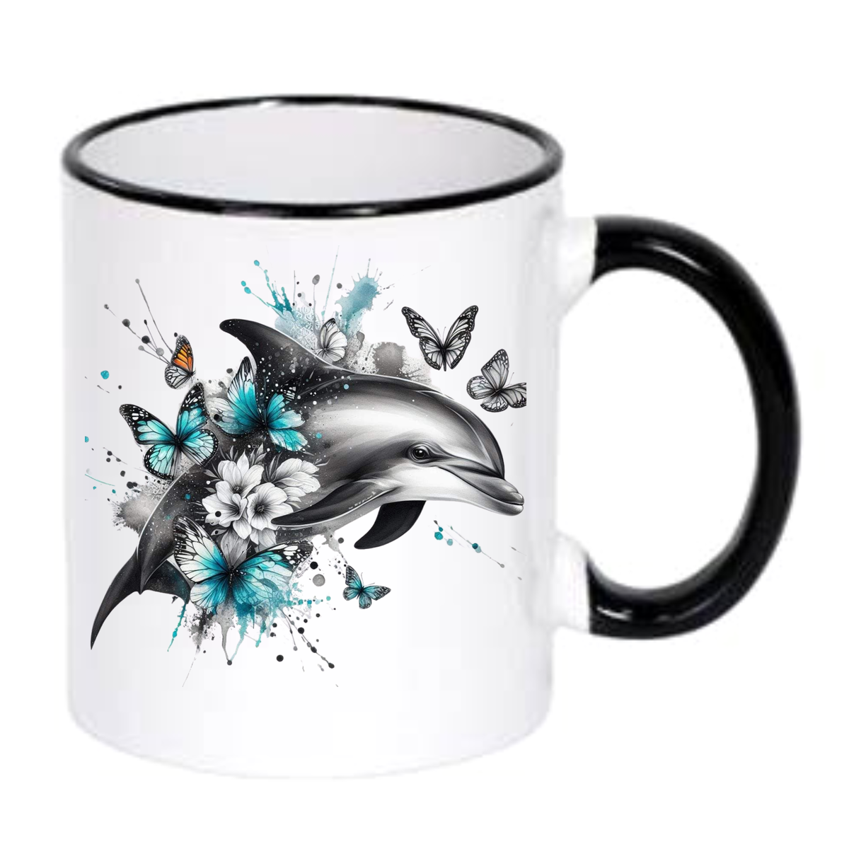 Dolphin & Blue Butterfly Ceramic Magic Colour Changing Mug (Standard ...