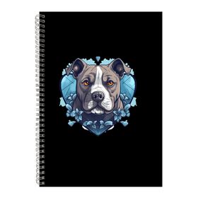 Pit_9 A4 Notebook Spiral and Lined Pitbull Lovers Graphic Notepad Gift ...