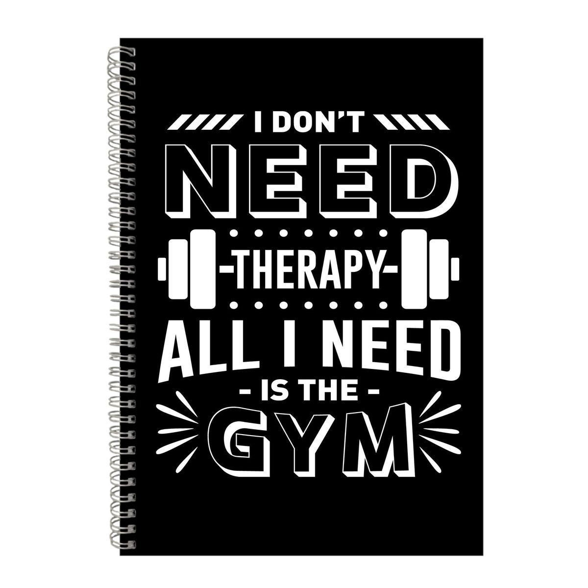 Gym A4 Notebook Spiral and Lined with Workout Quote Graphic Notepad ...