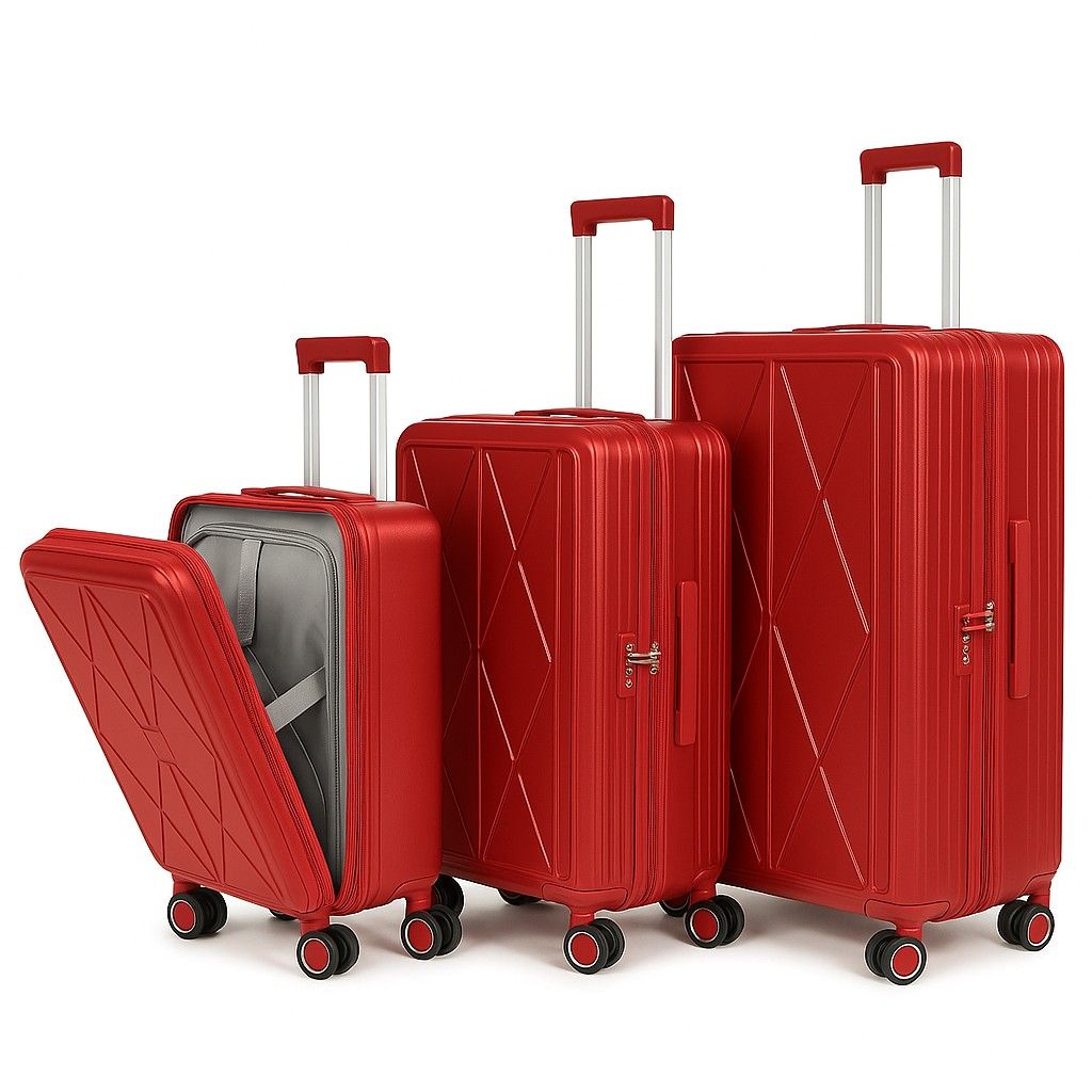 Red Hardshell 3-Piece Luggage Set | Shop Today. Get it Tomorrow ...